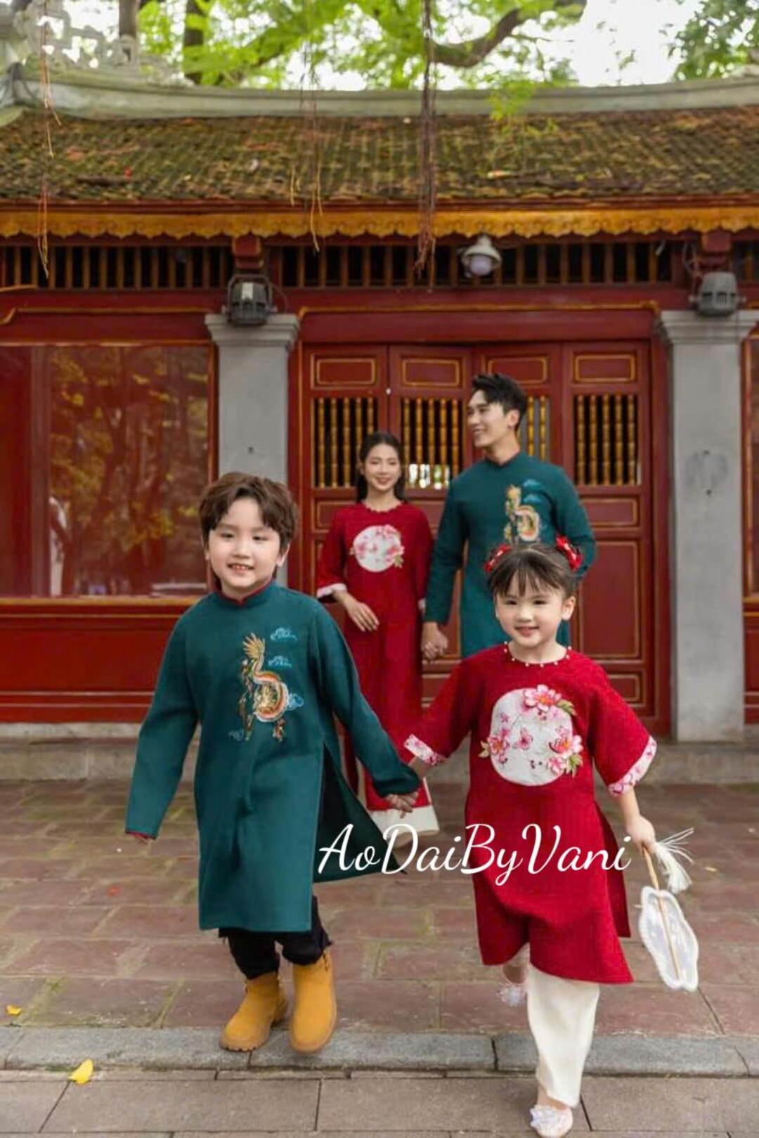 Ao Dai Family Matching/ Ao Dai Design High Quality/set Ao Dai Gia Dinh ...