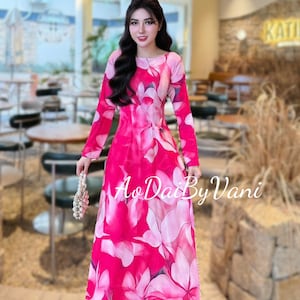 CAM PHUONG Set Ao Dai Design With 4D Print Flowers/ Pants Include/g331 - Etsy