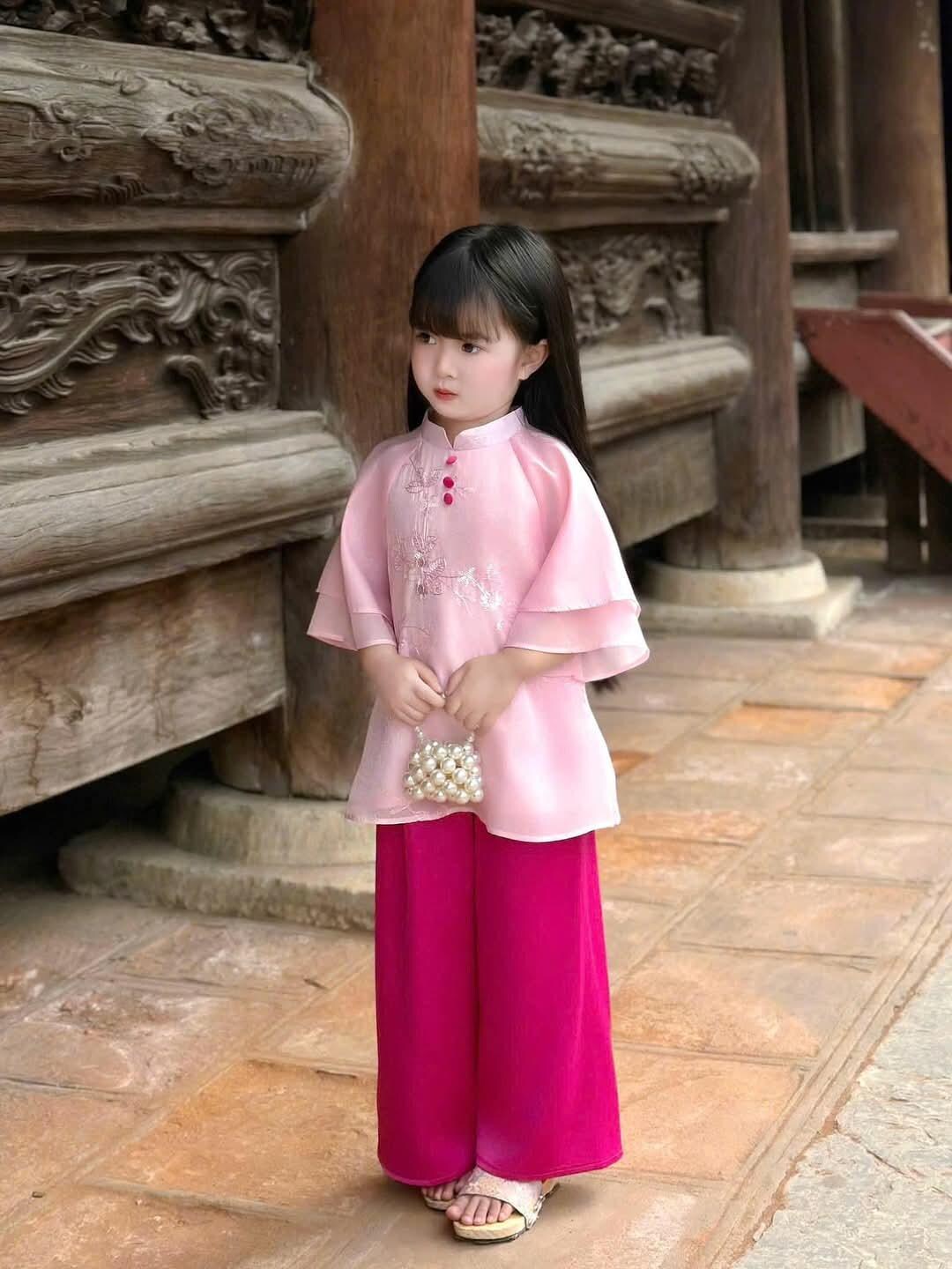 Girls' Ao Ba Ba Set (3 Colors) /modern Vietnamese Phap Phuc With Pants ...