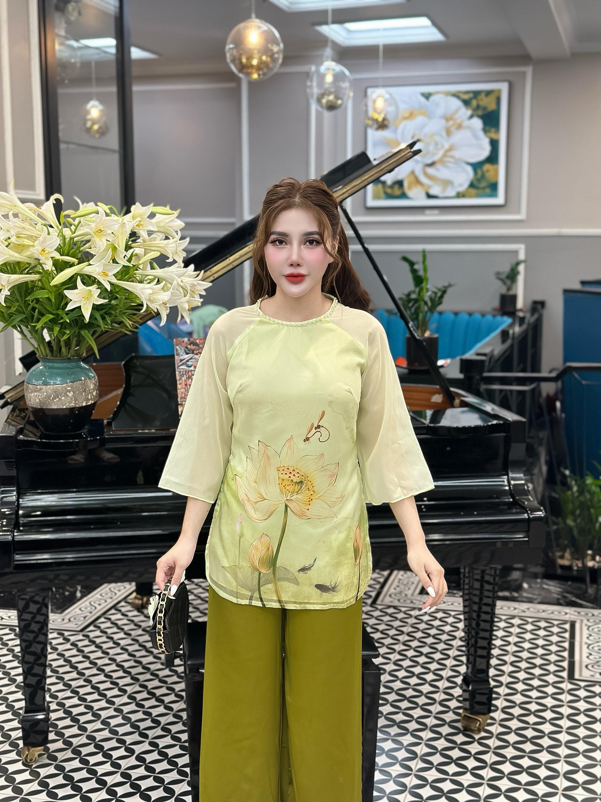 Set Ao Ba Ba / 3 Colors Bow Modern Temple Set / Pre-made Traditional ...