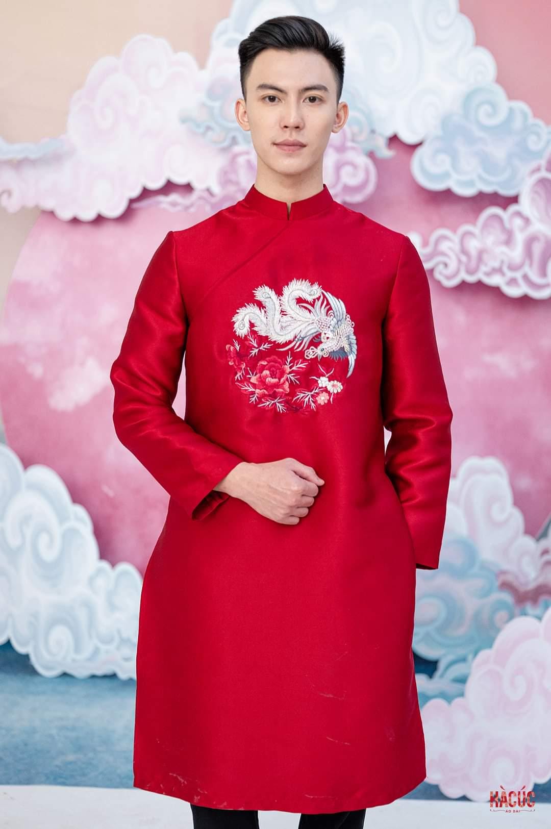 Red Ao Dai for Men: Vietnamese Lunar New Year Outfit B155 - Etsy