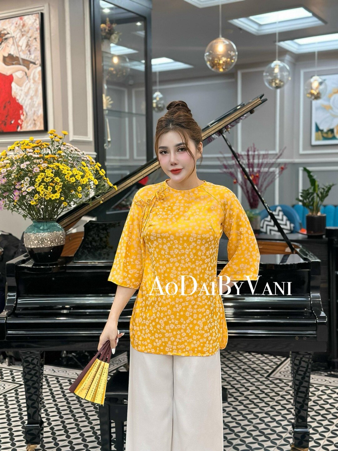 Light Yellow Ao Ba Ba Set: Modern Vietnamese Phap Phuc G356 - Etsy