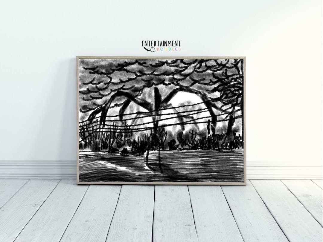 Stranger Things Monster Drawing Print – Will's Sketch Replica, Creepy D&D Creature Art, Upside ...