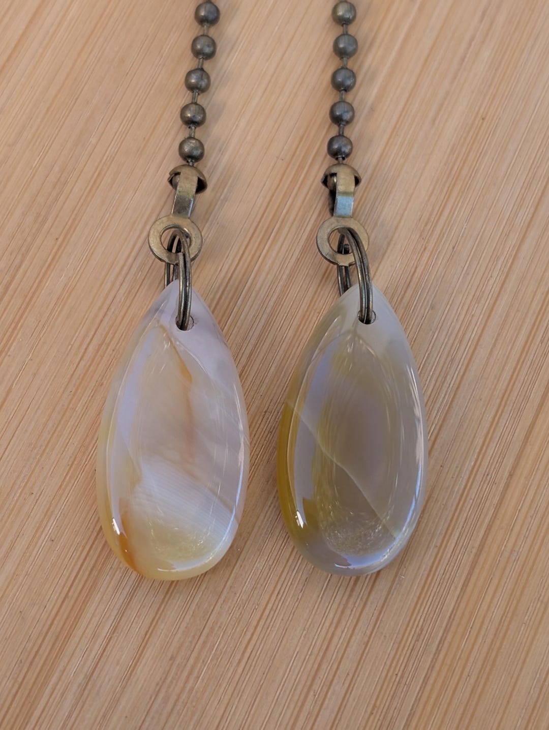 Yellow Banded Agate Ceiling Fan Pulls: Antique Brass Pull Chains - Etsy
