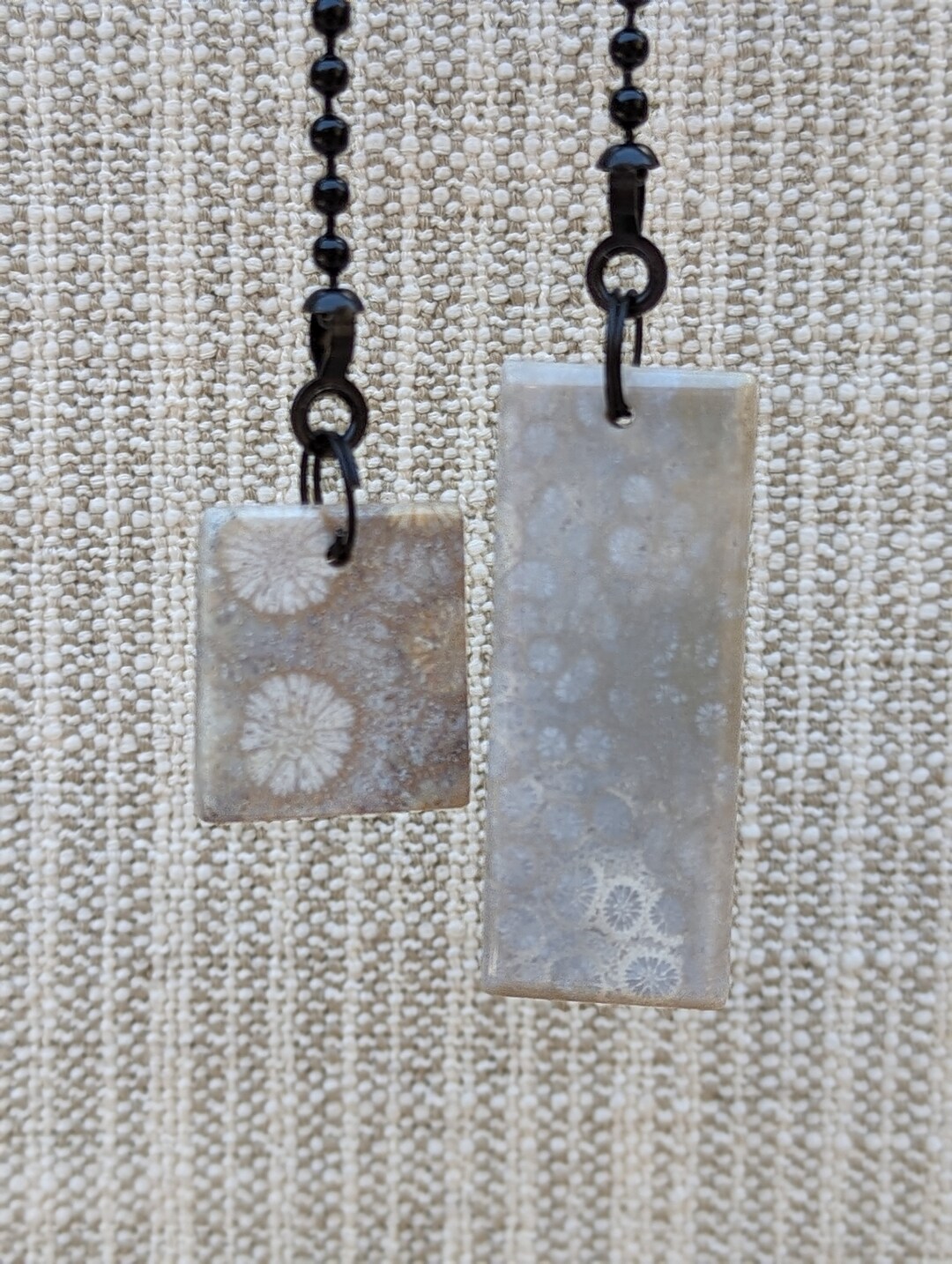 Gray Ceiling Fan Pulls Fossilized Coral Fan Pull Pair Light - Etsy