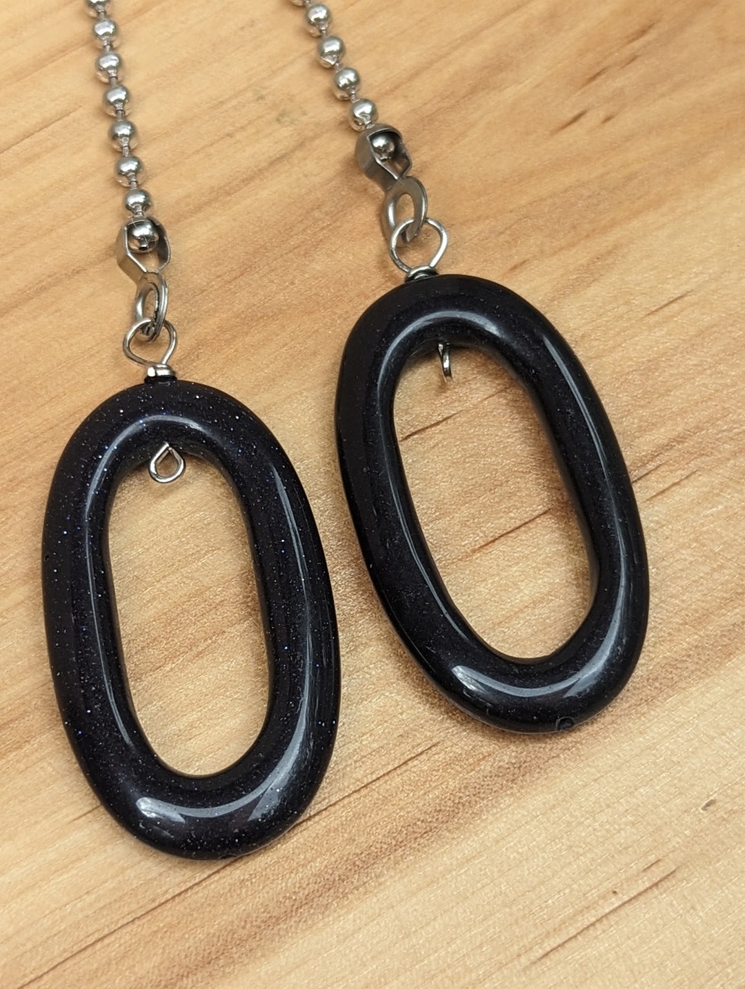 Sunstone Ceiling Fan Pulls: Midnight Blue Oval Cord Pull Set - Etsy