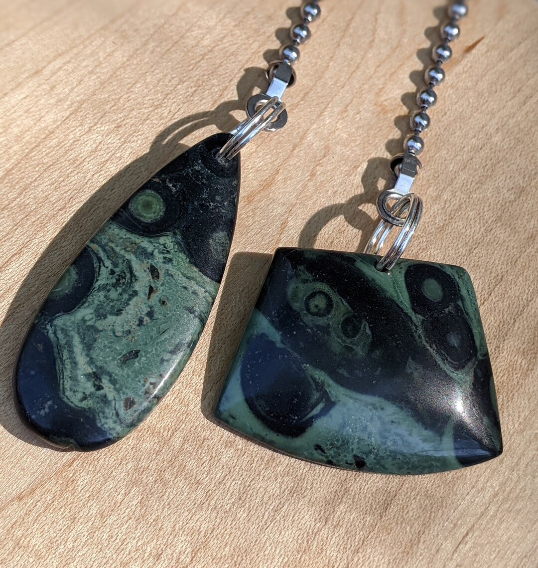 Pair of Stone Ceiling Fan Pulls, Rustic Home Décor, Fan Pull Decorative ...