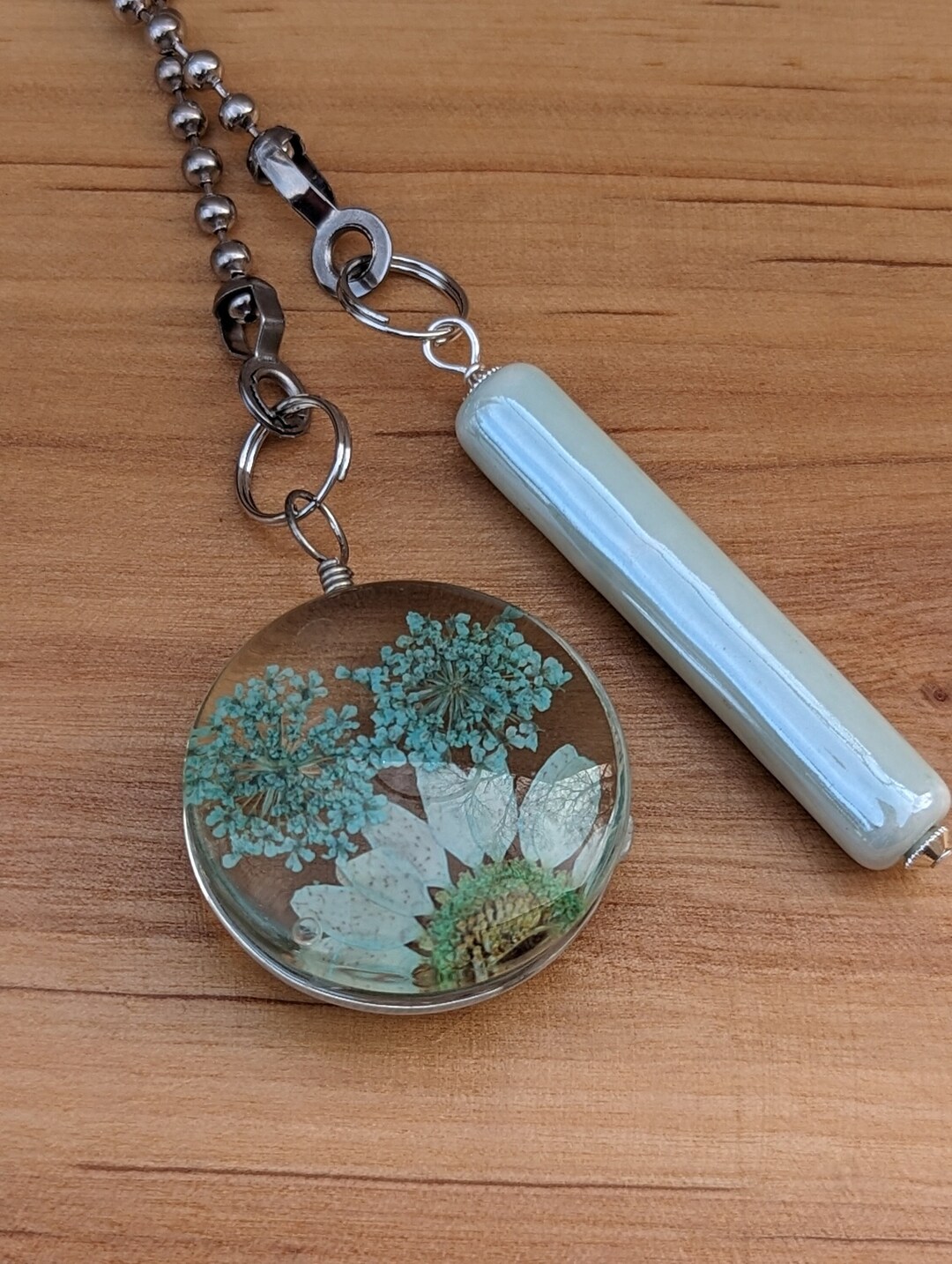 Floral Ceiling Fan Pulls, Light Green Fan Dangles, House Love, Ceramic ...