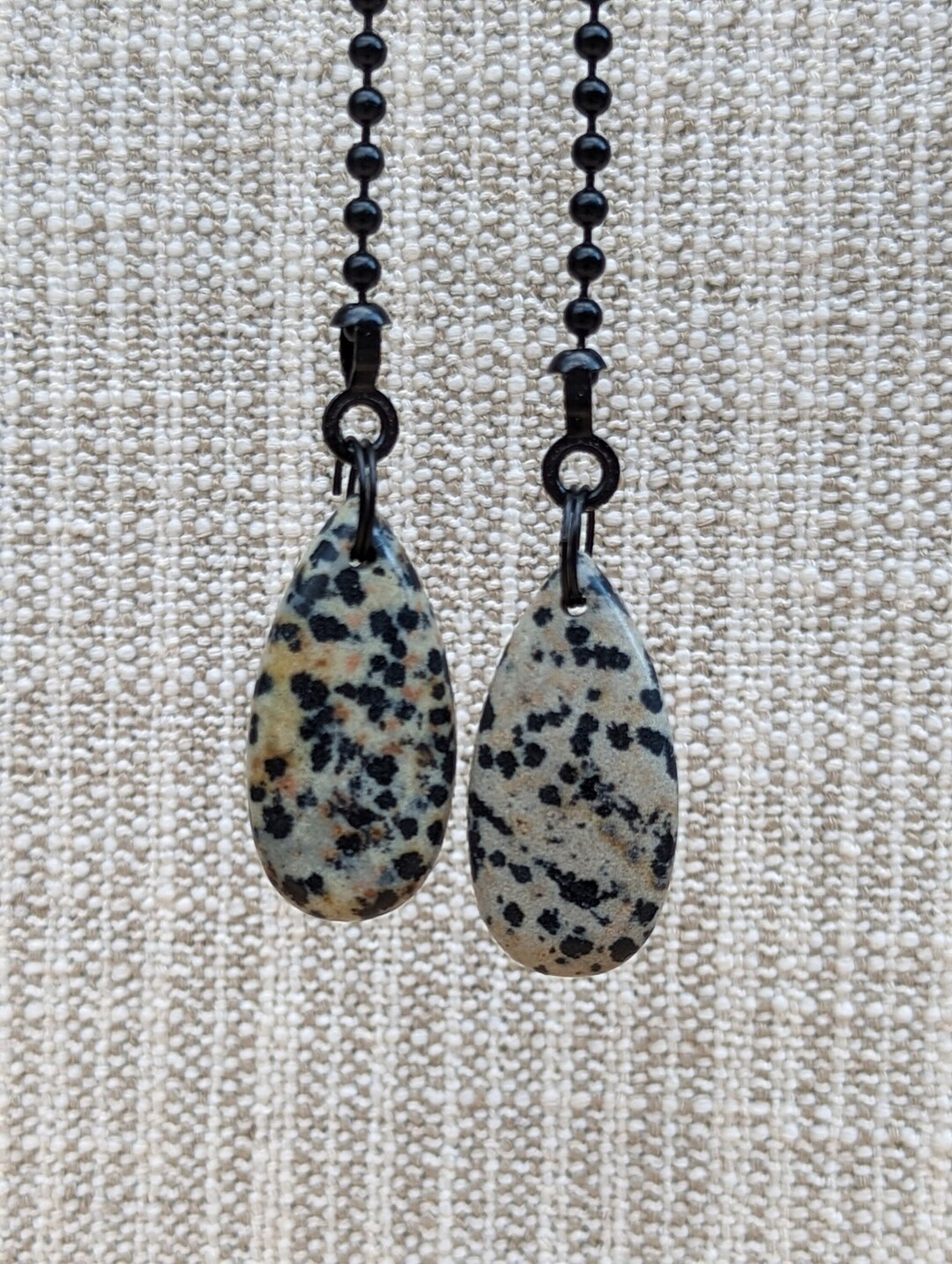 Black Tan Ceiling Fan Pulls Dalmatian Jasper Fan Pulls Set - Etsy