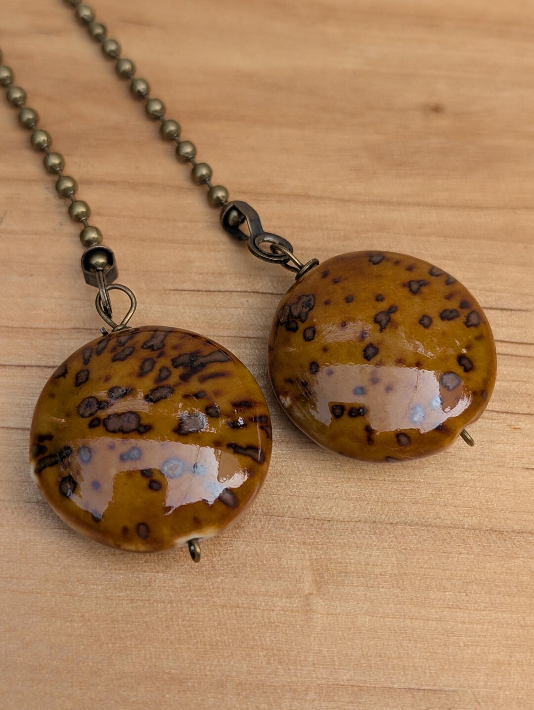 Speckled Pecan Fan + Light Pulls, Pottery Chain Pulls, House Love ...
