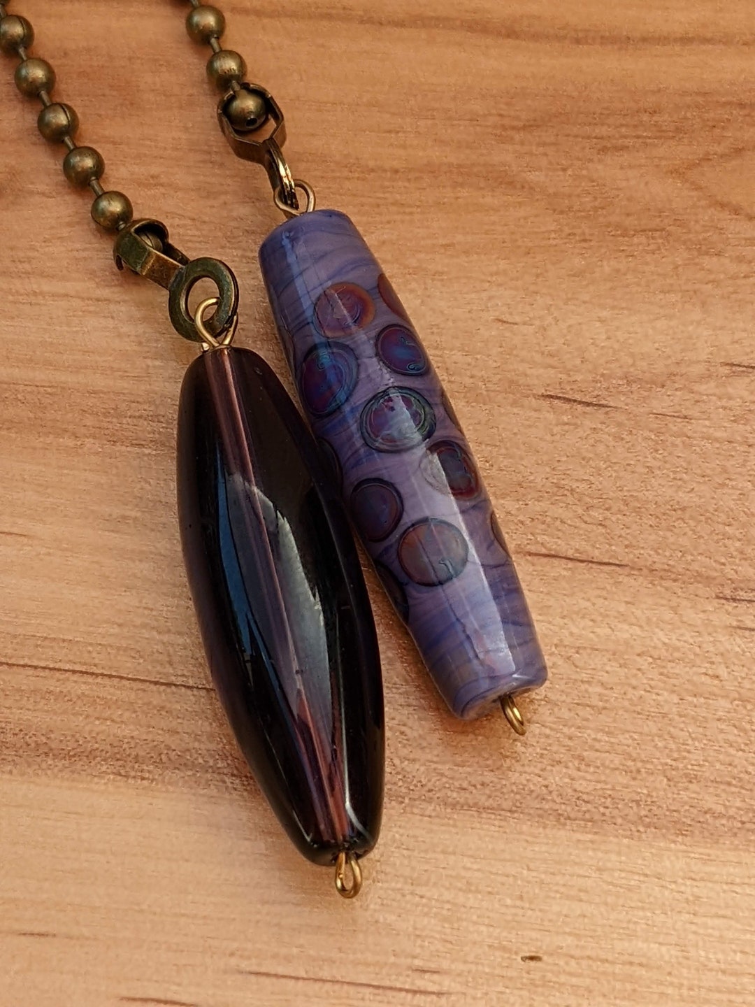 Purple Art Glass Ceiling Fan Pulls: Fan / Light Pull Chains - Etsy