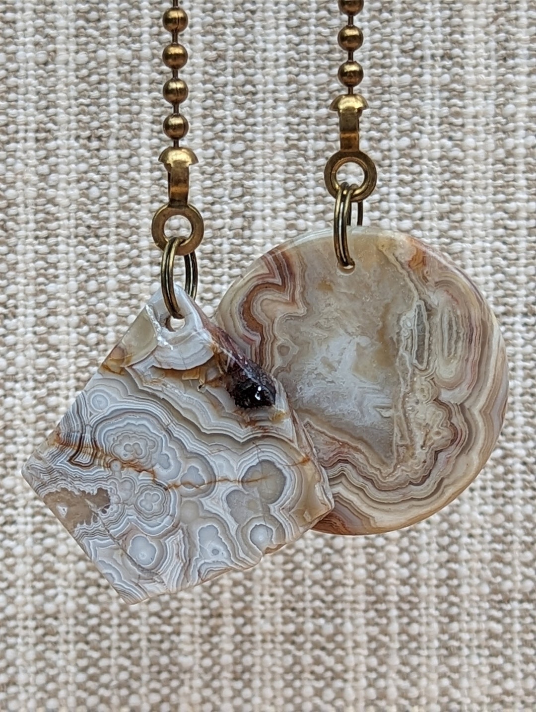 White Gray Fan Pulls, Stone Ceiling Fan Chain Pulls, Brass Home Décor ...