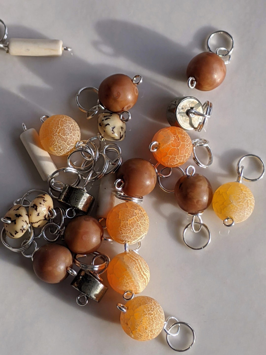 Assorted Bead Charms, Rust Tan Bag Charm, DIY Charms, Add A Charm ...