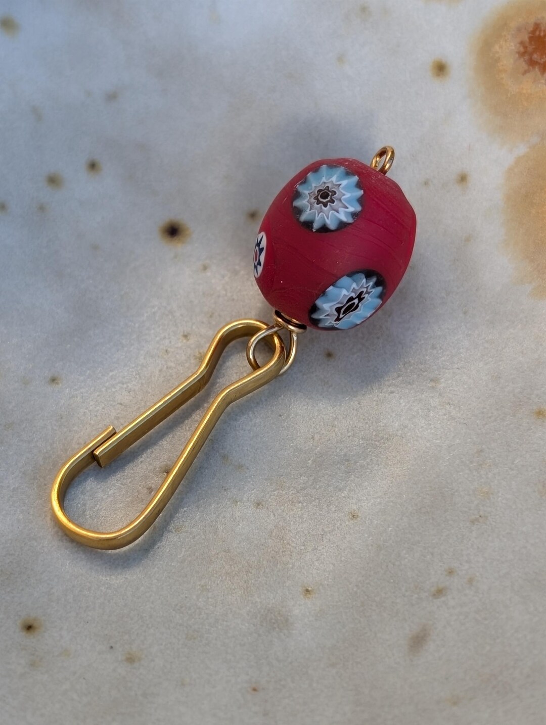 Matte Red Millefiori Zipper Pull, Multicolor Charm, Glass Egg Jacket ...