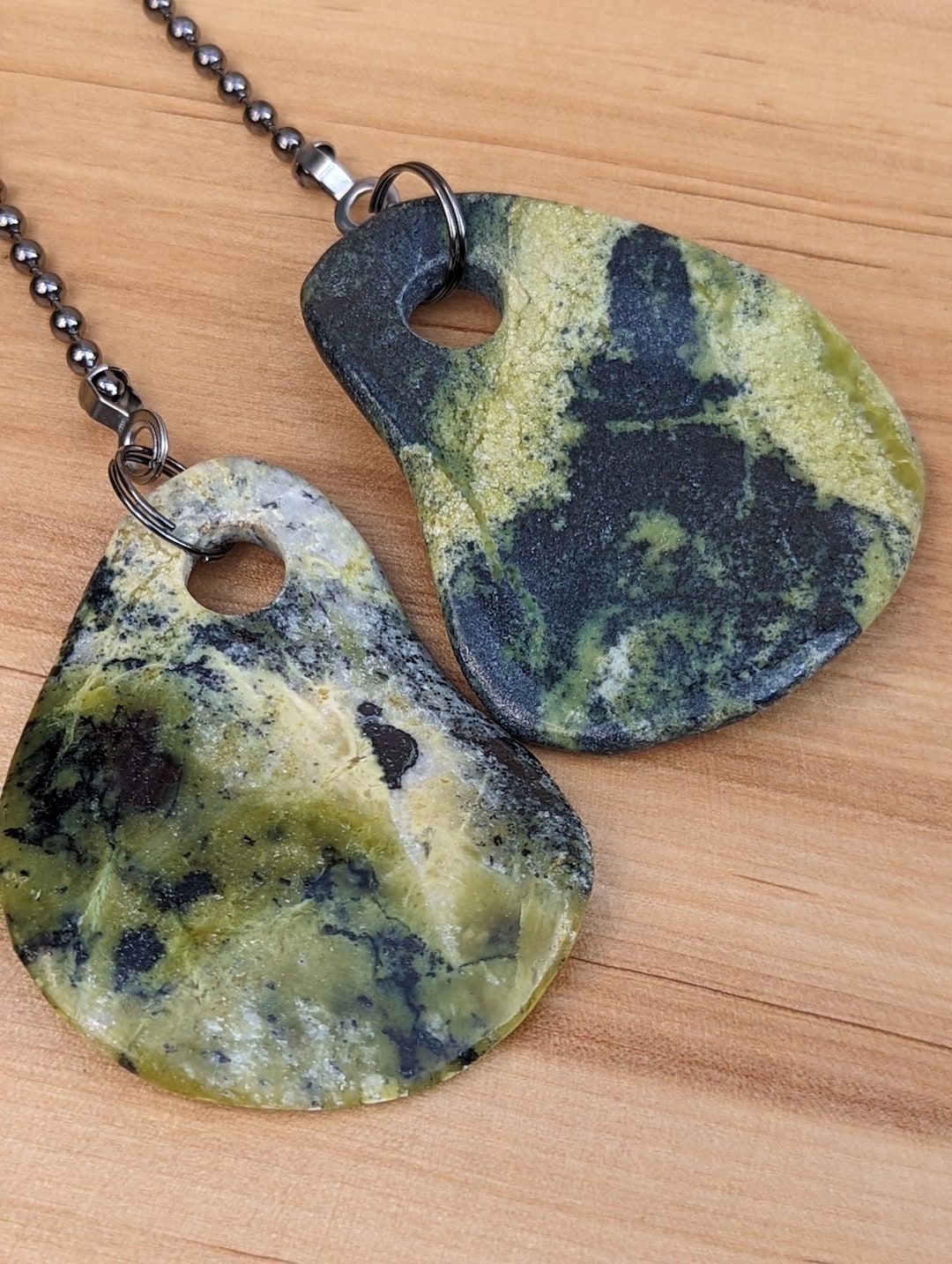 Green and Black Ceiling Fan Pull Chains: Jasper and Gunmetal Ball Chain ...