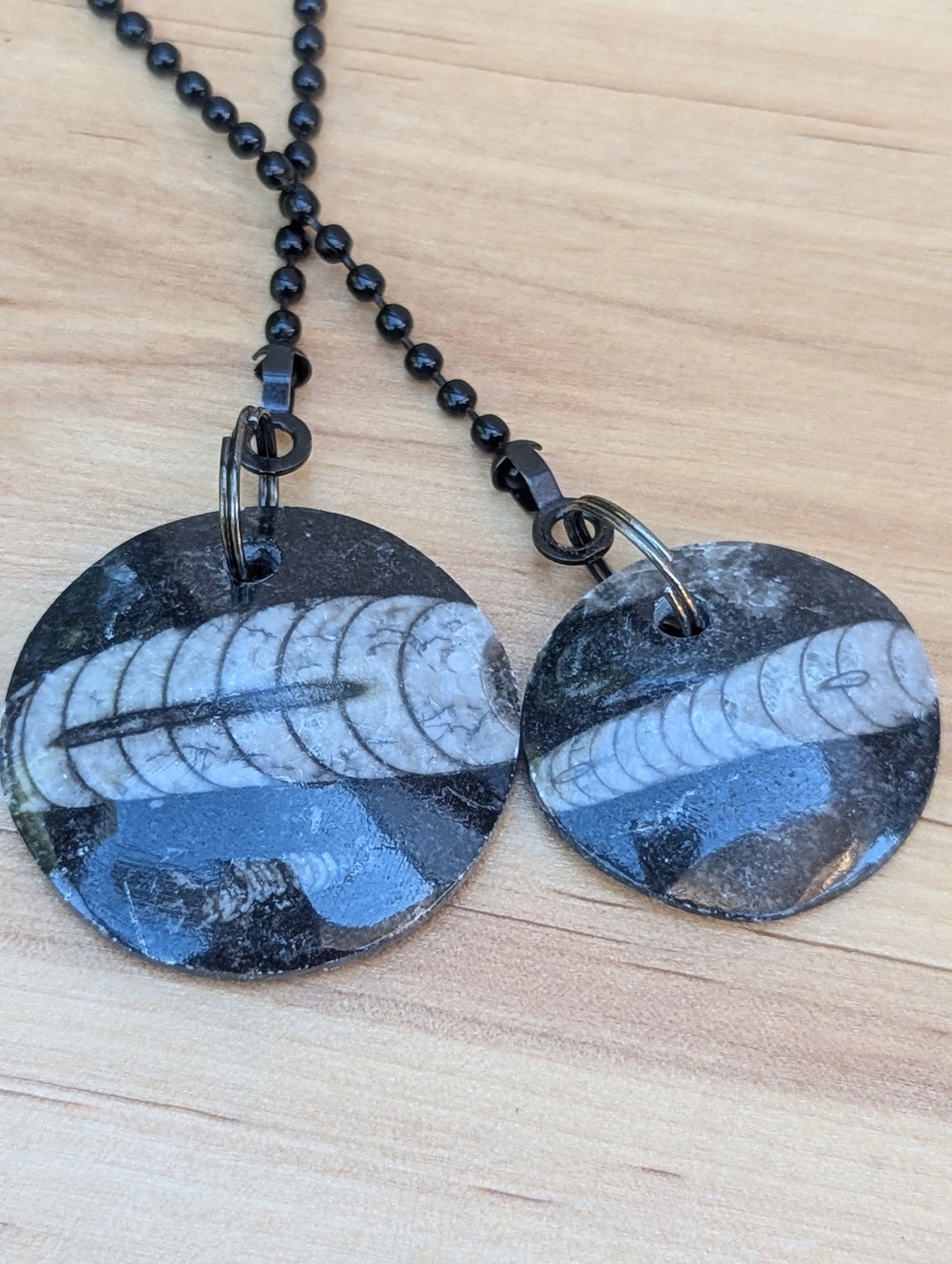 Matched Fossils Fan Pulls, Black + Gray Fan Pulls, Ceiling Fan Pulls ...