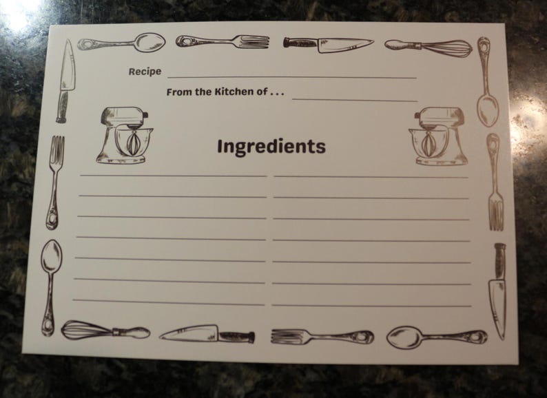 Large Recipe Cards - Etsy