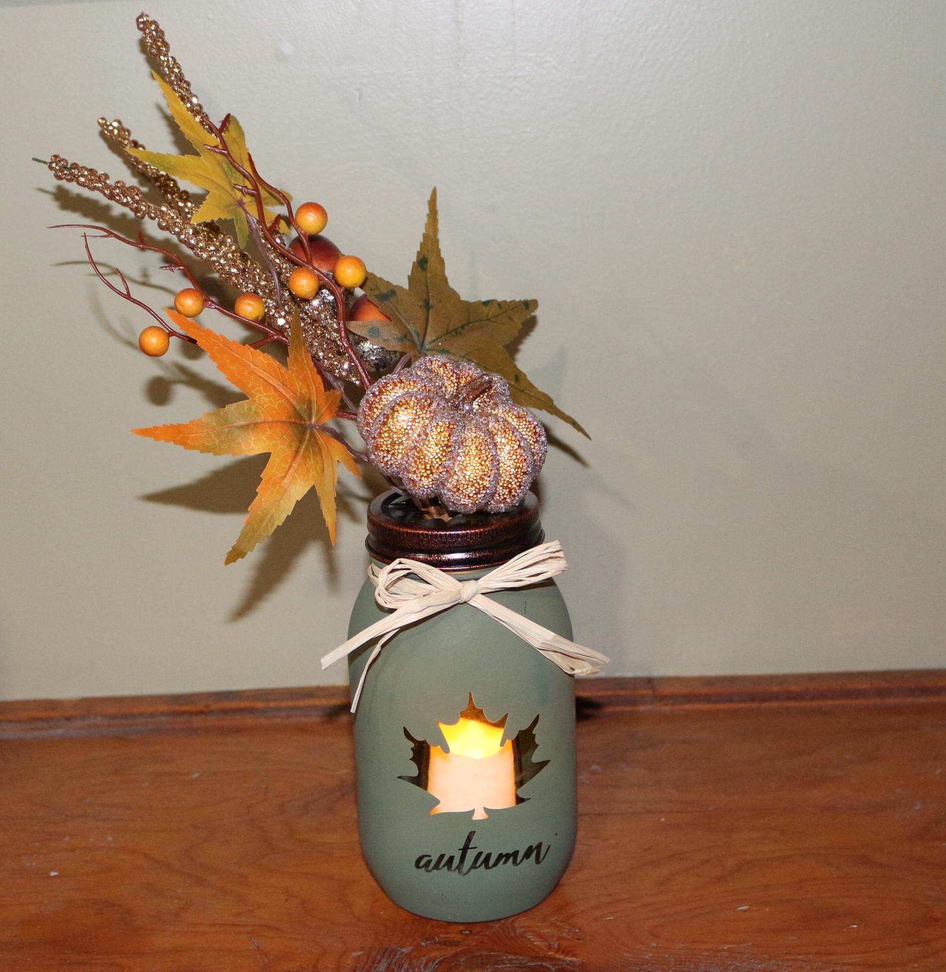 Autumn Mason Jar Arrangement - Etsy