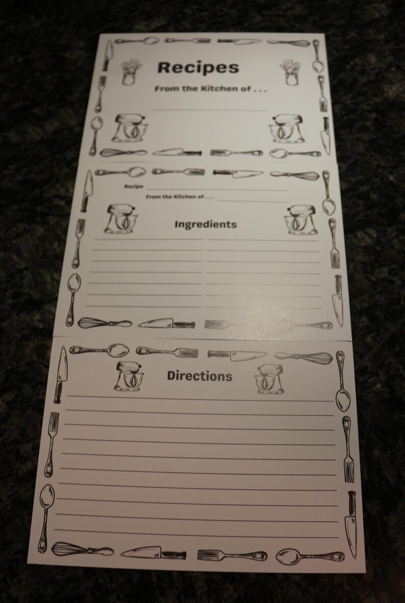 Large Recipe Cards - Etsy