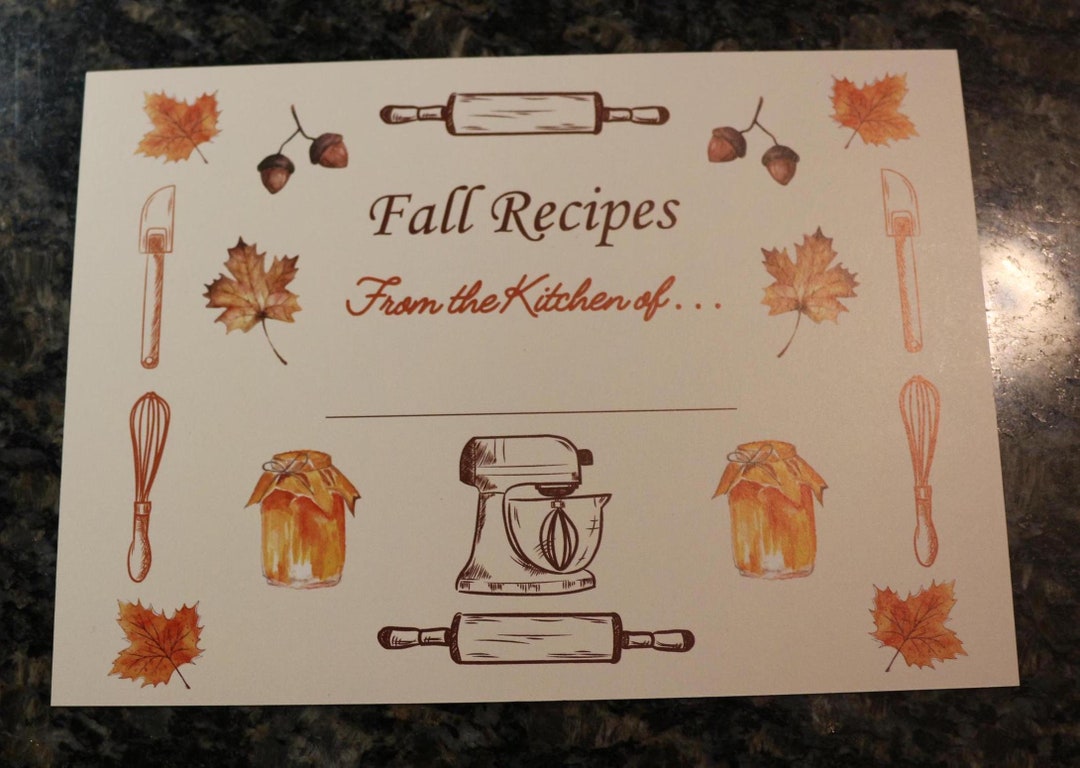 Large Fall Recipe Cards - Etsy
