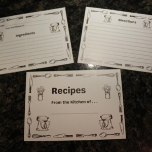 Large Recipe Cards - Etsy