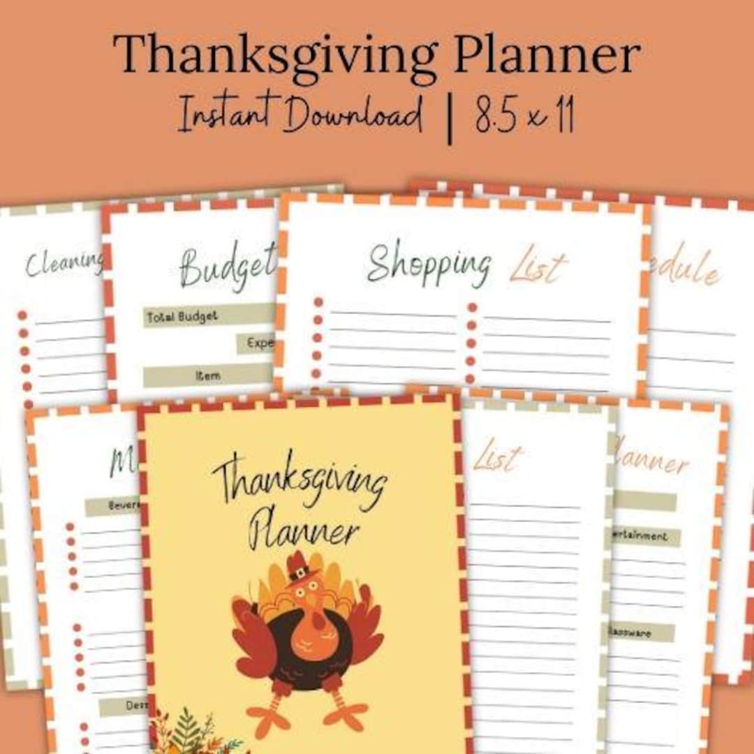 Thanksgiving Planner meal Planner party Planner Holiday Planner ...