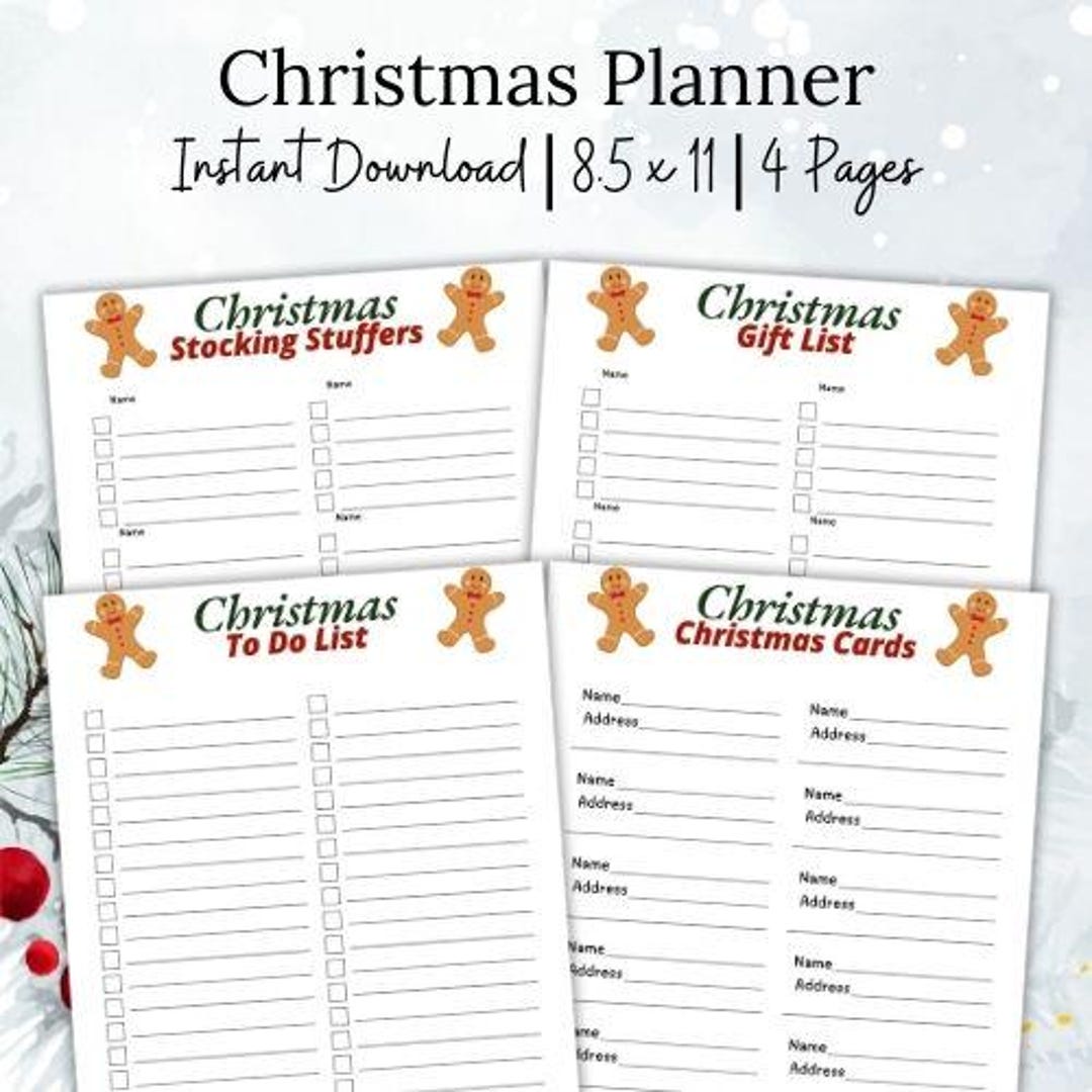 Christmas Planner Printable Christmas Organizer Christmas to Do List ...