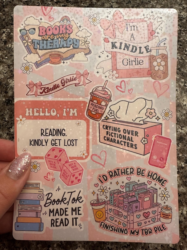 Kindle Insert for Clear Case, Girly Book Theme, Kindle Skin, Bookish ...