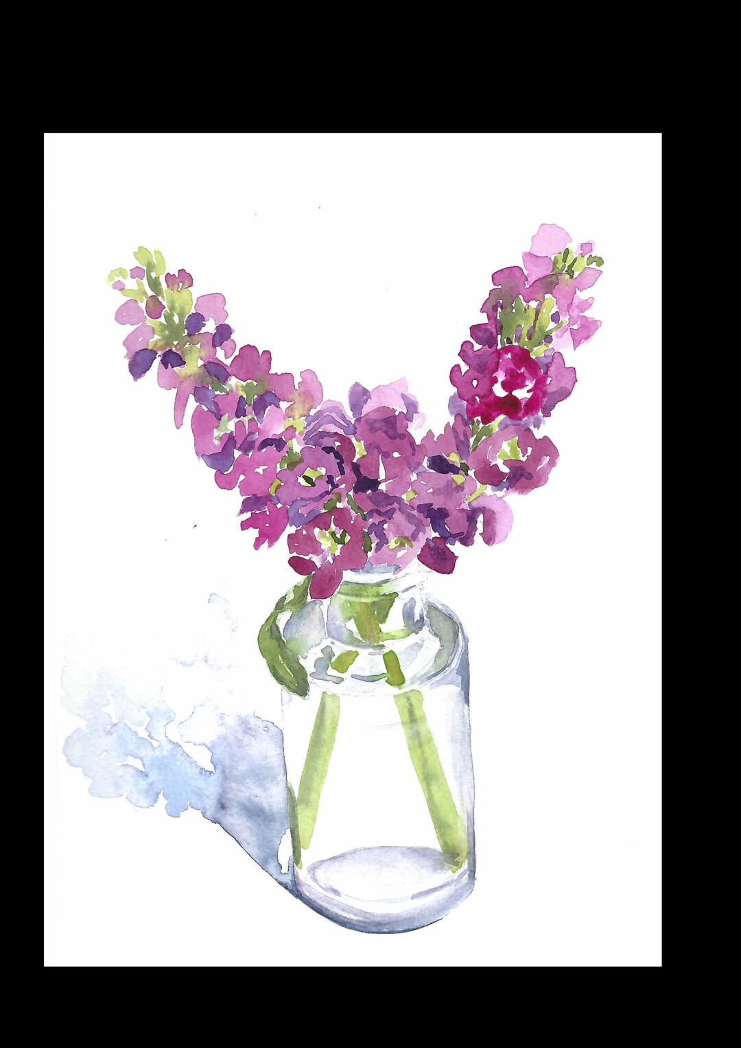 Purple Flowers in Glass Vase Clip Art - Etsy