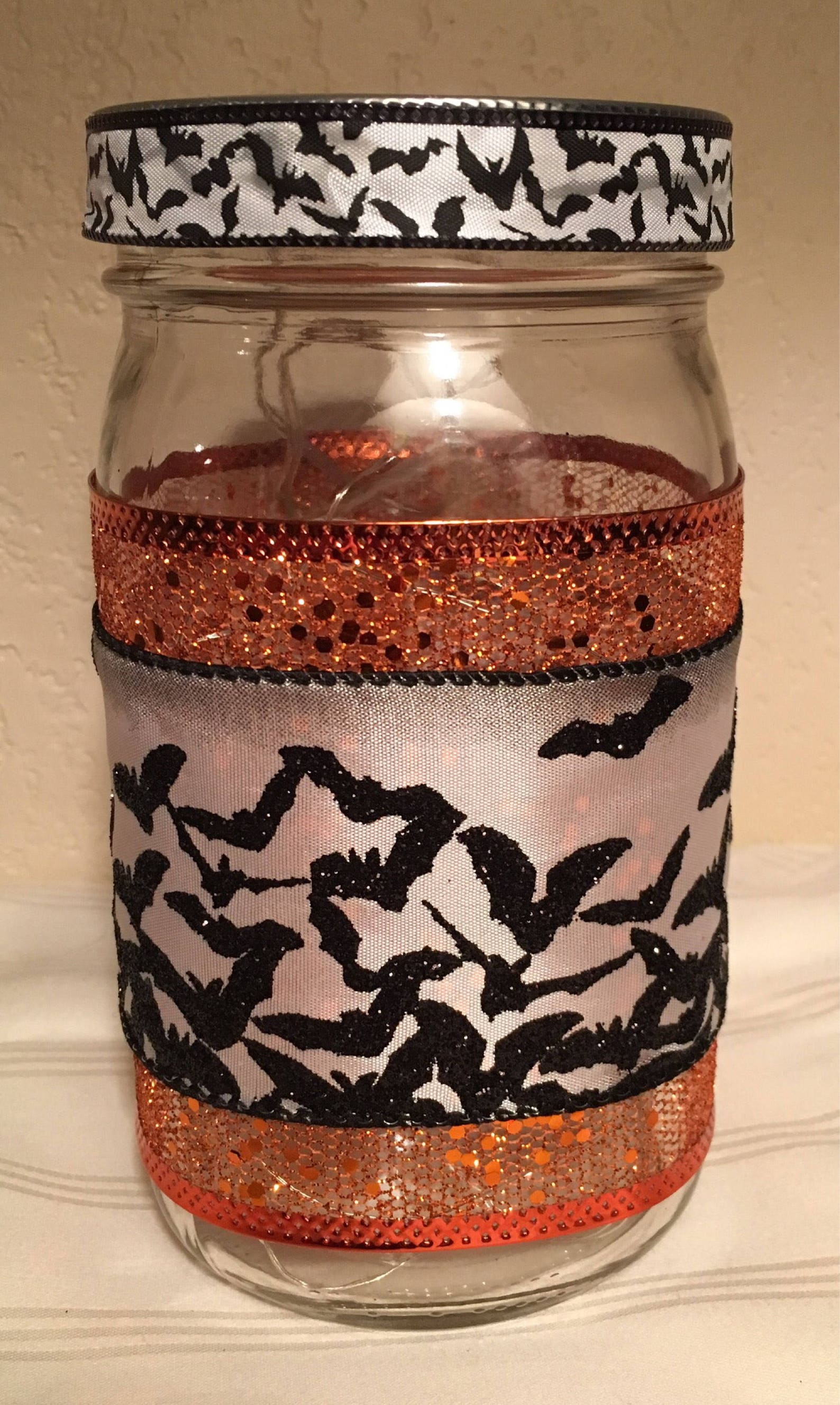 Halloween Lighted Mason Jar Bats Twinkle Jar - Etsy