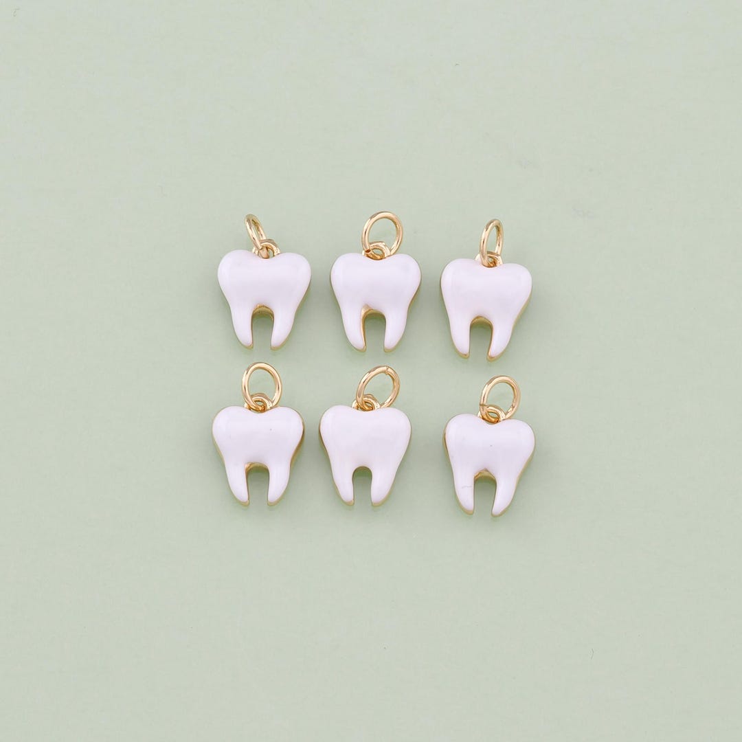1pcs 18K Gold Filled Enamel Teeth Pendant Connector Charm for DIY ...