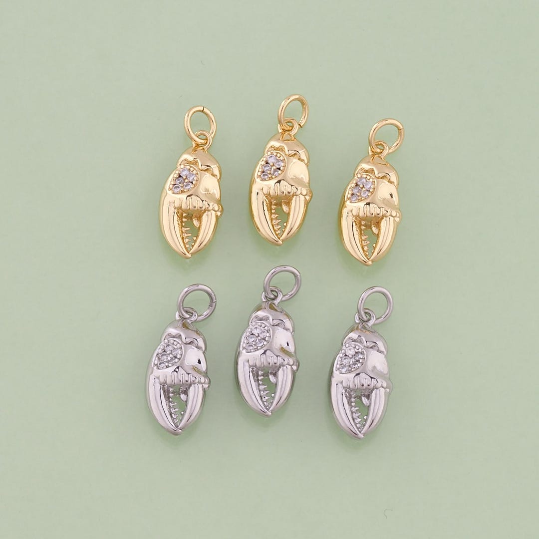 1pcs 18K Gold Filled CZ Crab Claw Pendant Crab Claw Charm for DIY ...