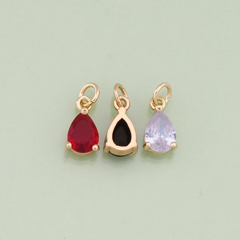 1pcs 18K Gold Filled Mini CZ Teardrop Pendant Teardrop Charm for DIY ...