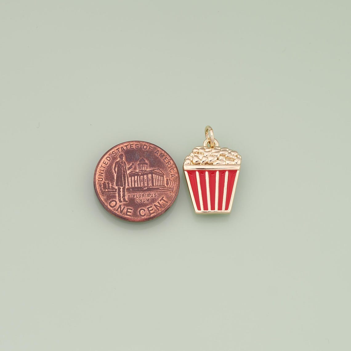 1pcs 18K Gold Filled Enamel Popcorn Pendant Popcorn Charm for DIY ...
