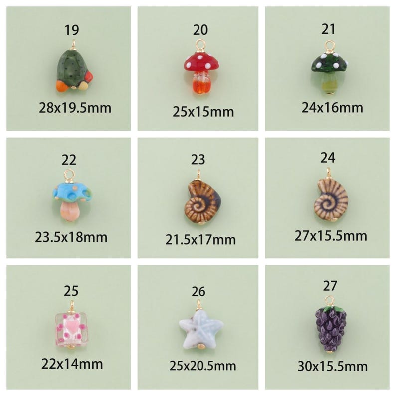 1pcs Flowers Ceramic Pendant Colorful Animal Shell Strawberry Ceramic ...