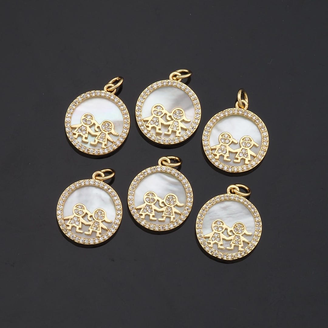 1pcs 18K Gold Filled Boy Girl Pendant Boy Girl Charm for DIY Jewelry ...