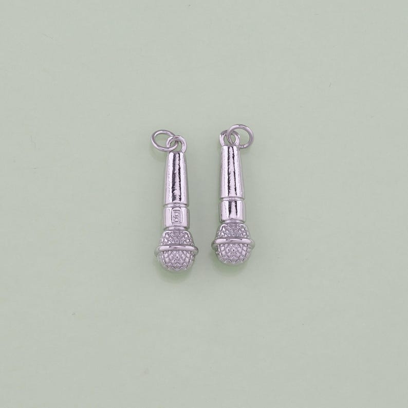 1pcs 18K Gold Filled Microphone Pendant Microphonecharm for DIY Jewelry ...