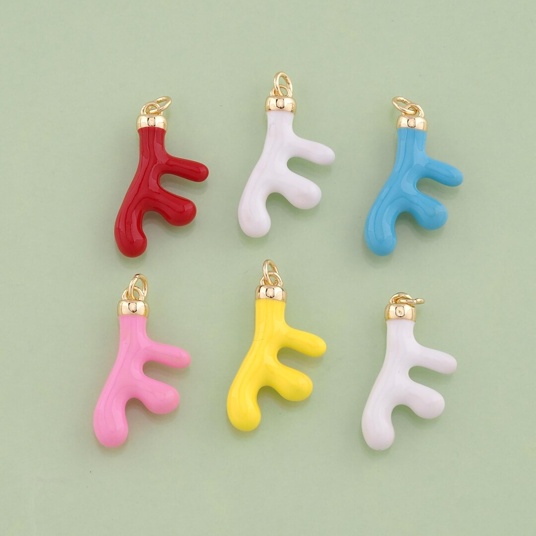 1pcs 18K Gold Filled Enamel Antler Pendant Elk Charm for DIY Jewelry ...