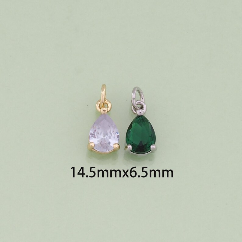 1pcs 18K Gold Filled Mini CZ Teardrop Pendant Teardrop Charm for DIY ...