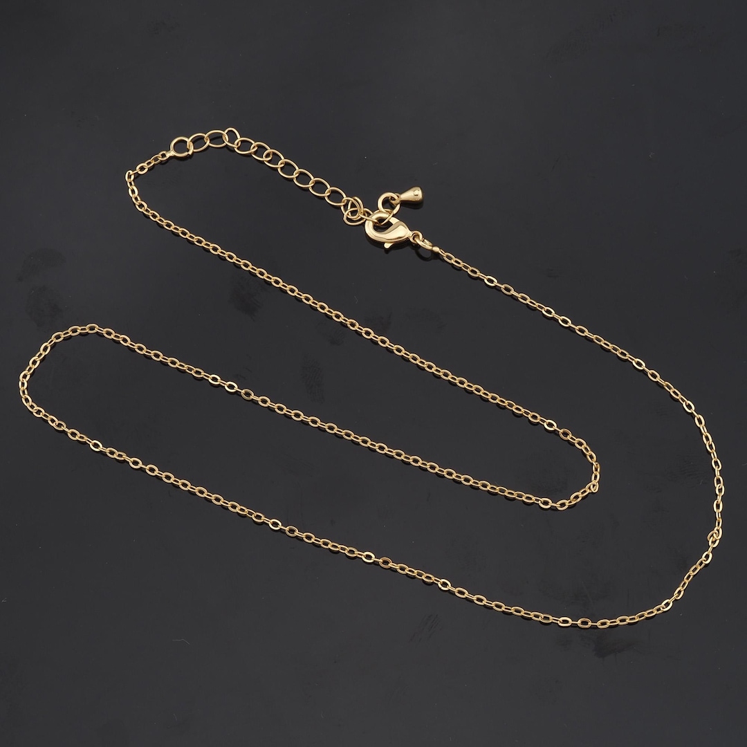 18K Gold Filled O Chain Necklace,thin Link Chain for DIY Jewelry ...