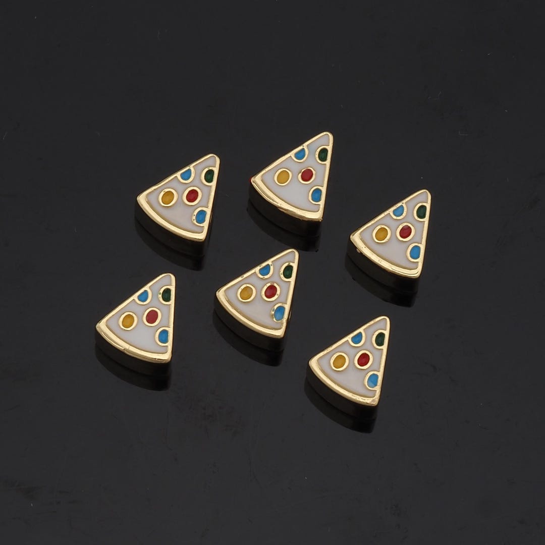 18K Gold Filled Pizza Pendant Pizza Charm for DIY Jewelry Finding ...
