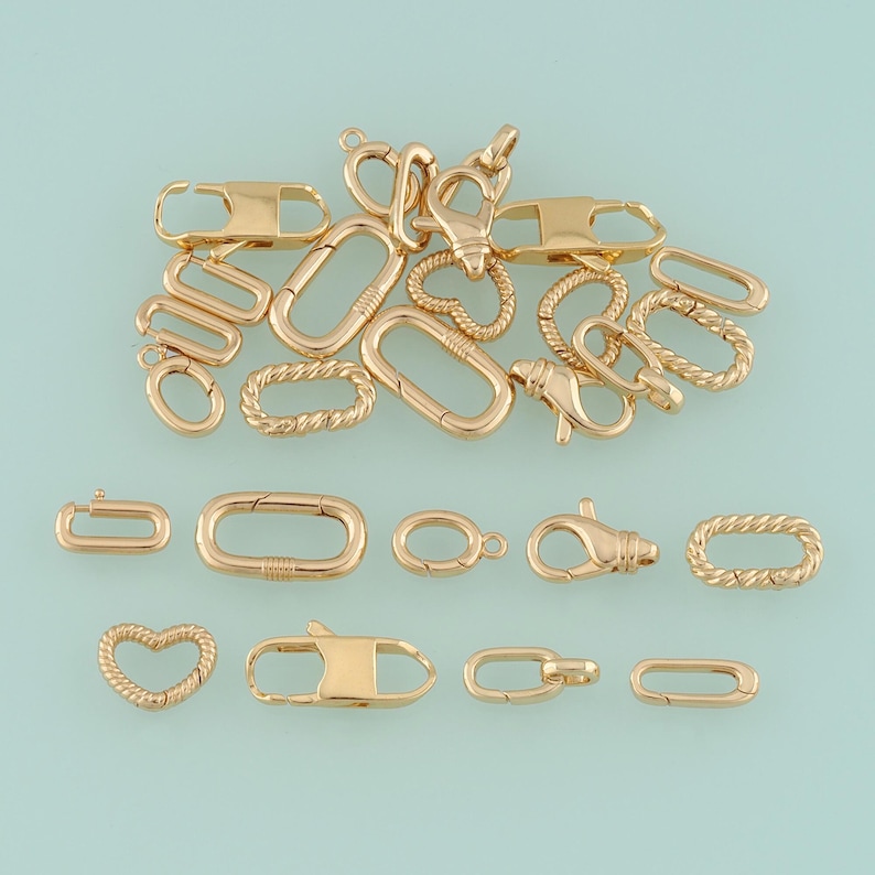 18K Gold Filled Twisted Clasps,lobster Clasp,oval Clasp, Carabiner ...