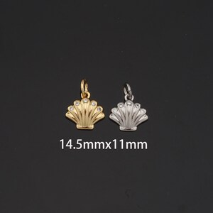 18K Gold Filled Tiny Shell Pendant Ocean Charm for DIY Jewelry Finding ...