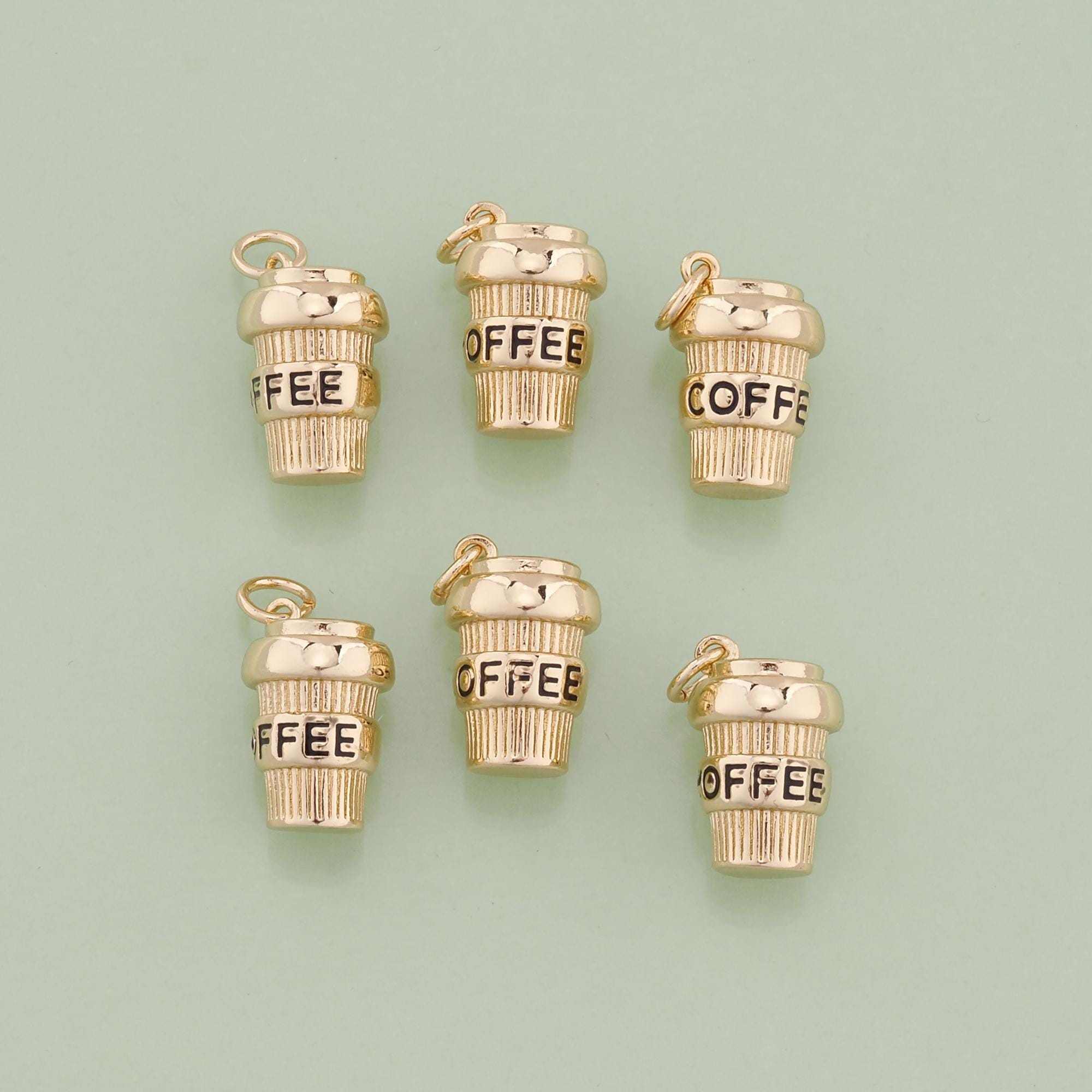 1pcs 18K Gold Filled Cup Pendant Coffee Cup Charm for DIY Jewelry ...