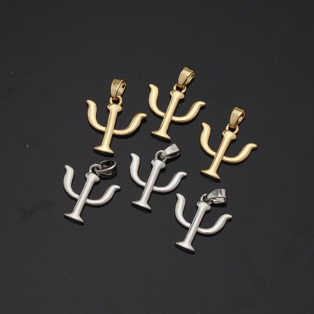 1pcs 18K Gold Filled Greek Letter Pendant Neptune Symbol Charm for DIY ...