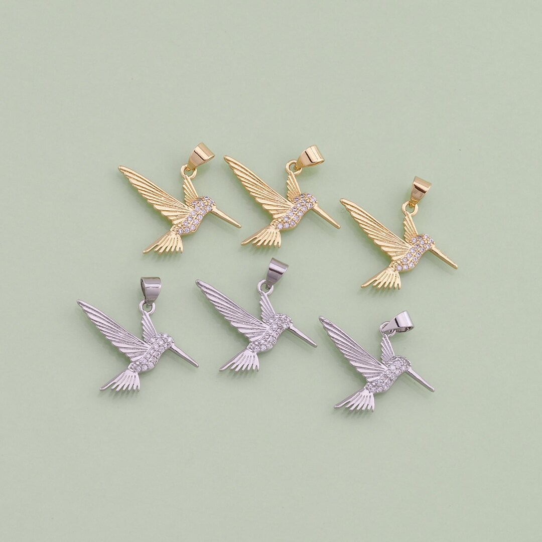 1pcs 18K Gold Filled Bird Pendant Hummingbird Charm for DIY Jewelry ...