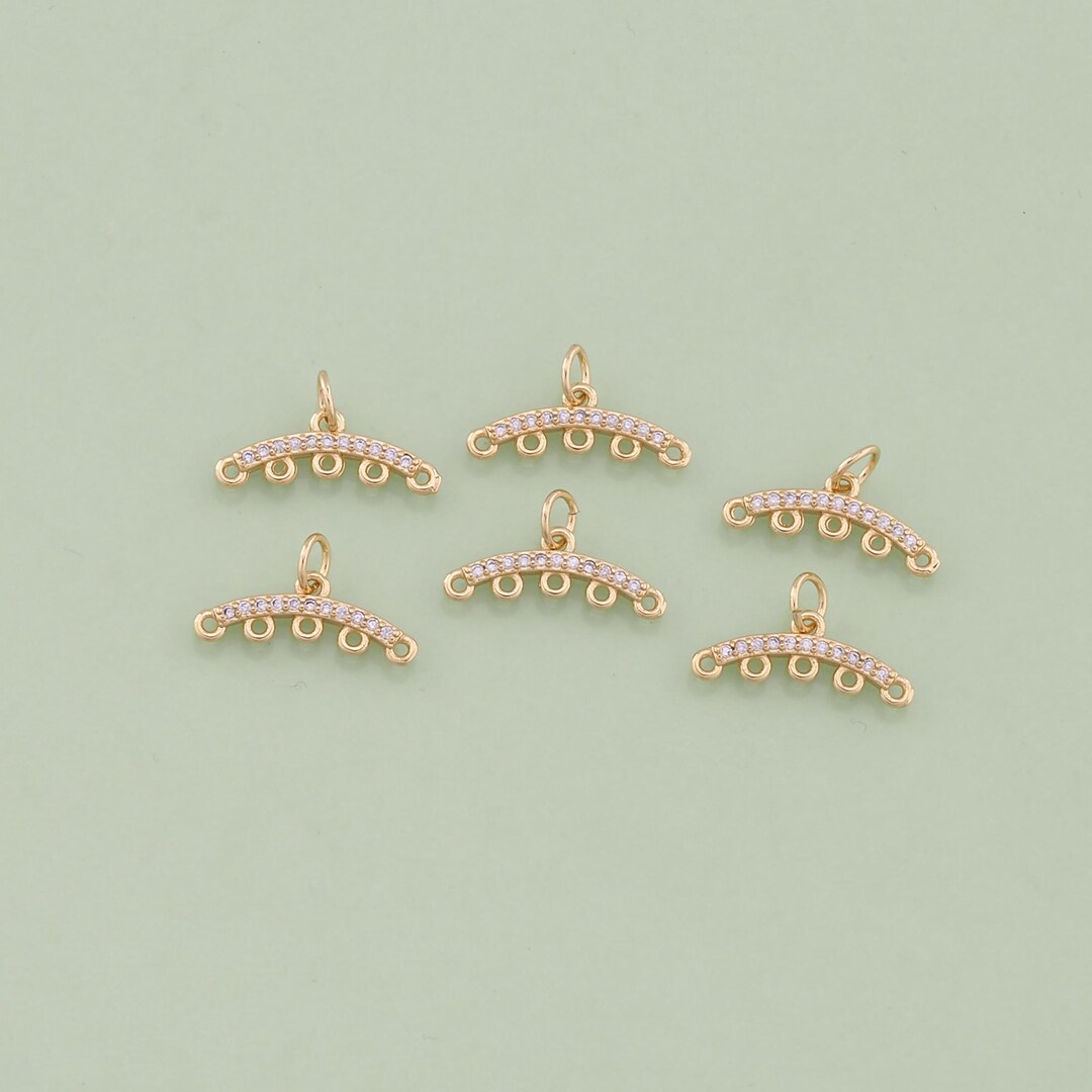 1pcs 18K Gold Filled CZ Round Strip Pendant Strip Charm for DIY Jewelry ...