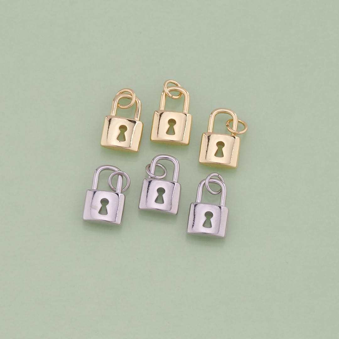 1pcs 18K Gold Filled Lock Pendant Lock Charm for DIY Jewelry Finding ...
