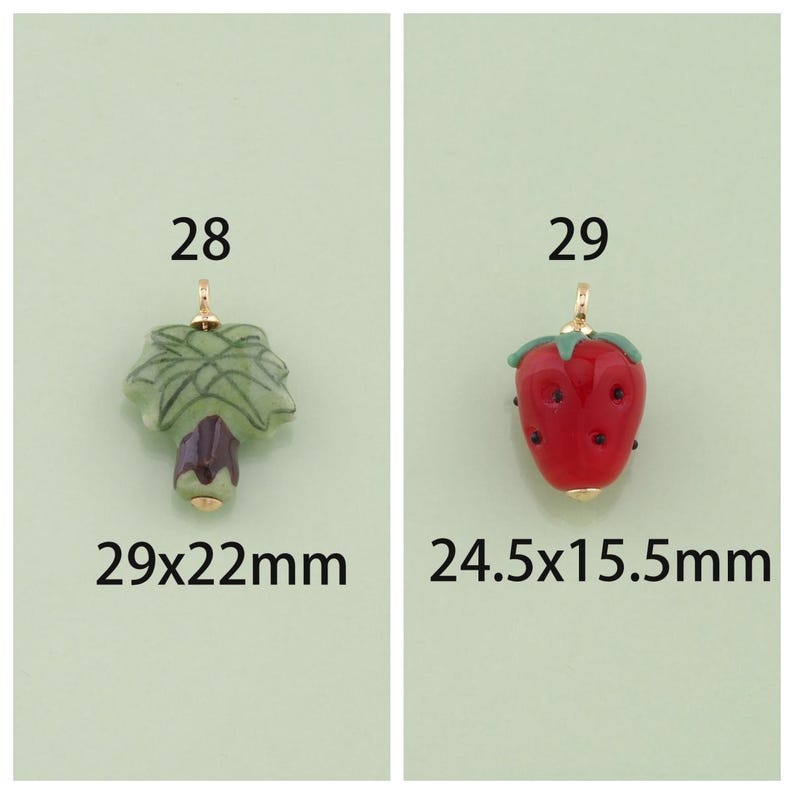 1pcs Flowers Ceramic Pendant Colorful Animal Shell Strawberry Ceramic ...