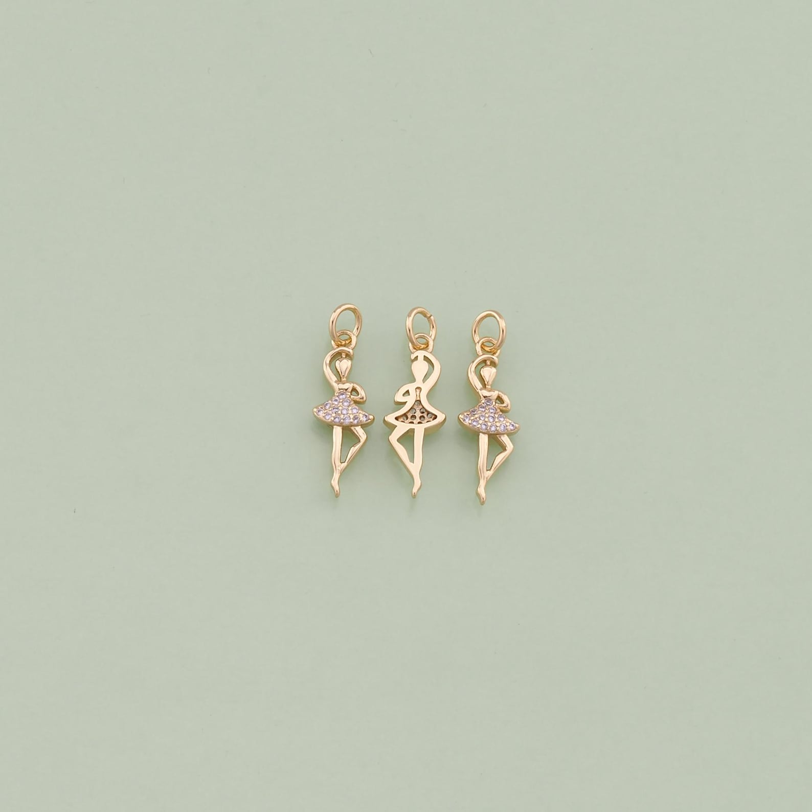 1pcs 18K Gold Filled Dance Pendant Ballet Charm for DIY Jewelry Finding ...